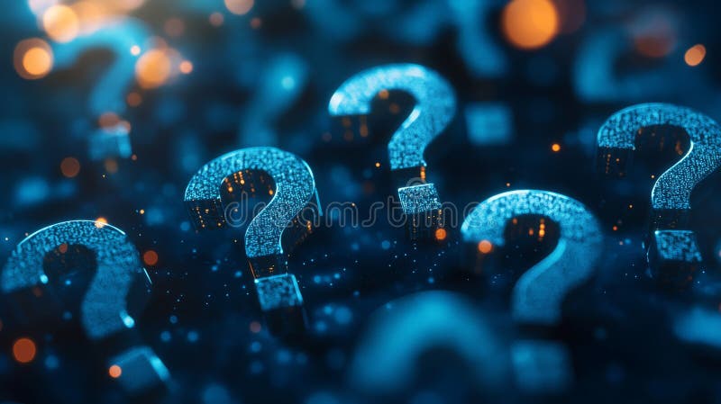 Abstract Technology Background Featuring Creative Question Marks for ...