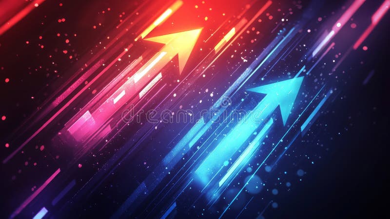 An Abstract Technology Background Featuring a Futuristic Arrow Chart ...