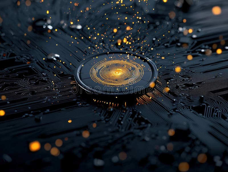 Abstract Technology Background Featuring Glowing Particles and ...