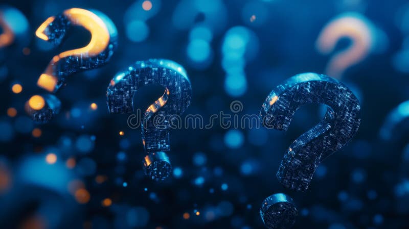 An Abstract Technology Background Featuring Multiple Question Marks and ...