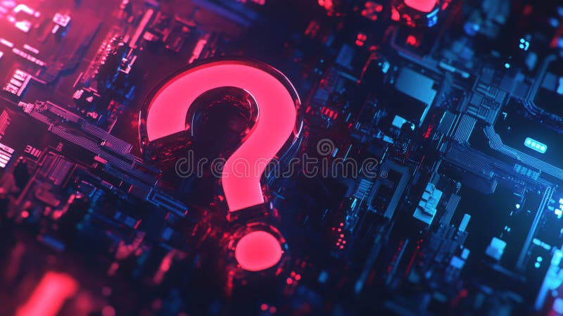 An Abstract Technology Background Featuring a Mysterious Question Mark ...