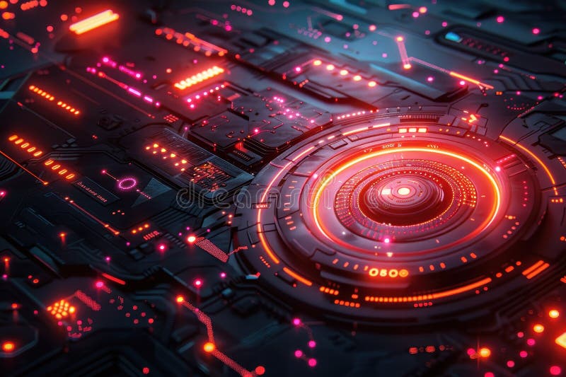 Abstract Technology Background Featuring Vibrant Circular Patterns and ...