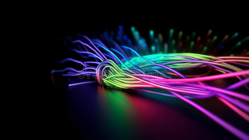 Abstract Technology Background with Fiber Optic Light Strands Stock ...