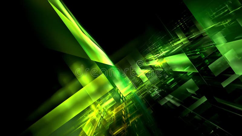 Abstract Technology Background, Flight in Cyberspace Green on Dark ...