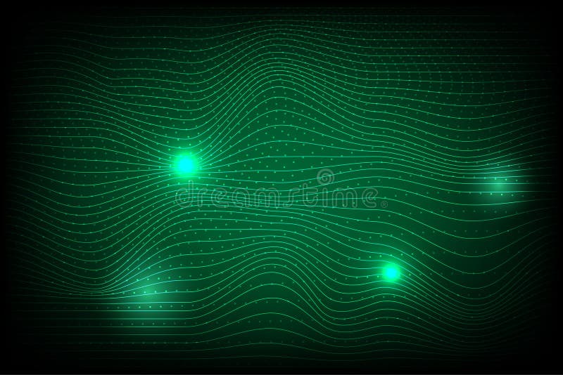 Abstract Green Flow Line Digital Technology Stock Illustrations ...