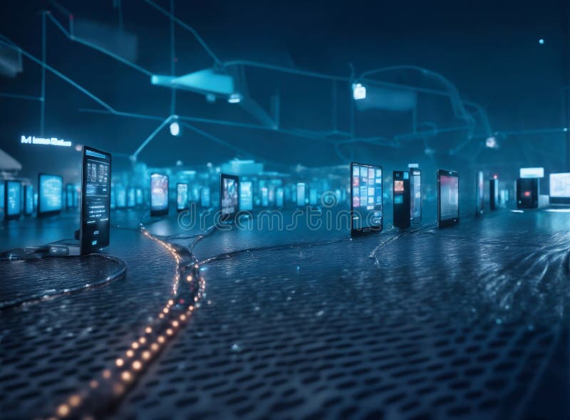 Abstract Technology Background of Futurism Stock Illustration ...