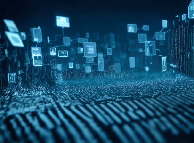 Abstract Technology Background of Futurism Stock Illustration - Illustration of datum, data ...