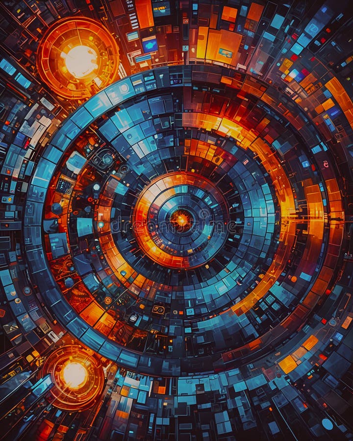 A Colorful Circular Pattern with the Word Circle on the Bottom Stock ...