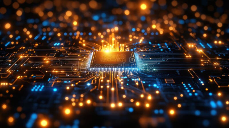 Abstract Technology Background Futuristic Concept Stock Illustration ...