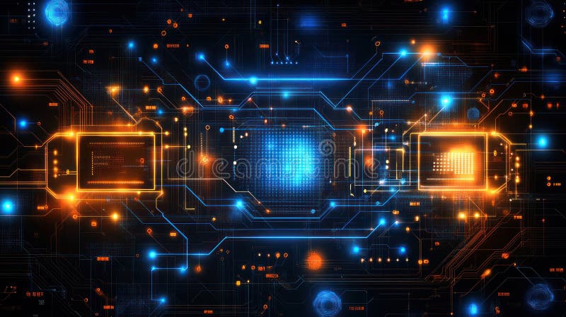 Abstract Technology Background Futuristic Concept Stock Illustration ...