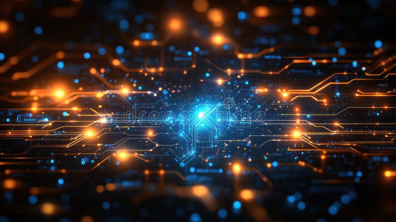 Abstract Technology Background Futuristic Concept Stock Illustration ...