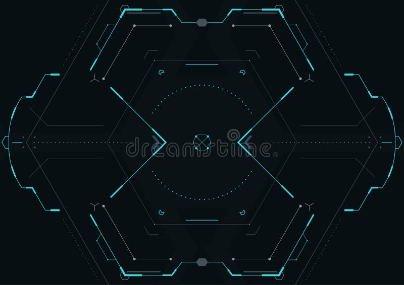 Abstract Futuristic Frame with Metallic Elements Stock Vector ...