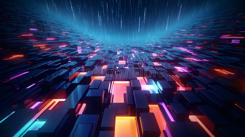 Abstract Technology Background with Futuristic Patterns Stock ...