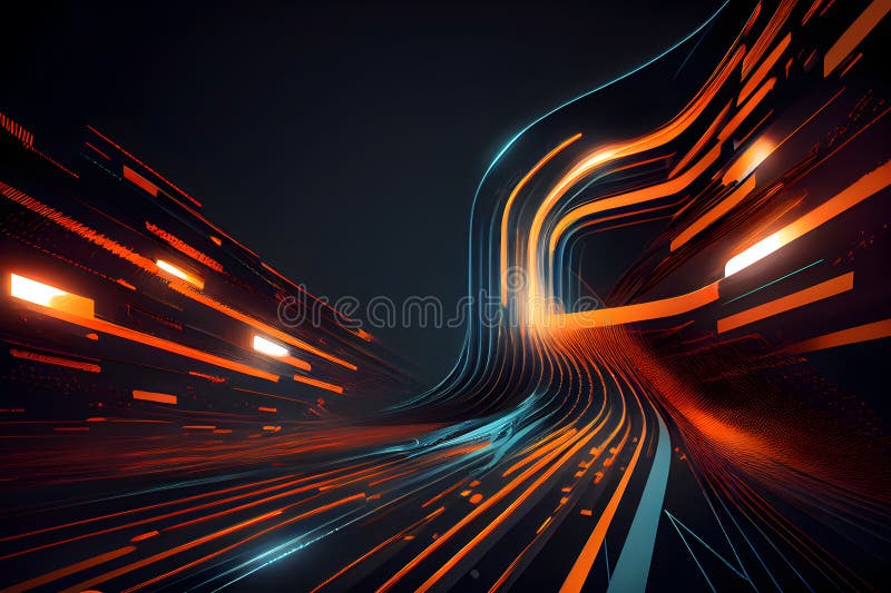 Abstract Technology Background. Futuristic Technology Style. Motion. AI ...