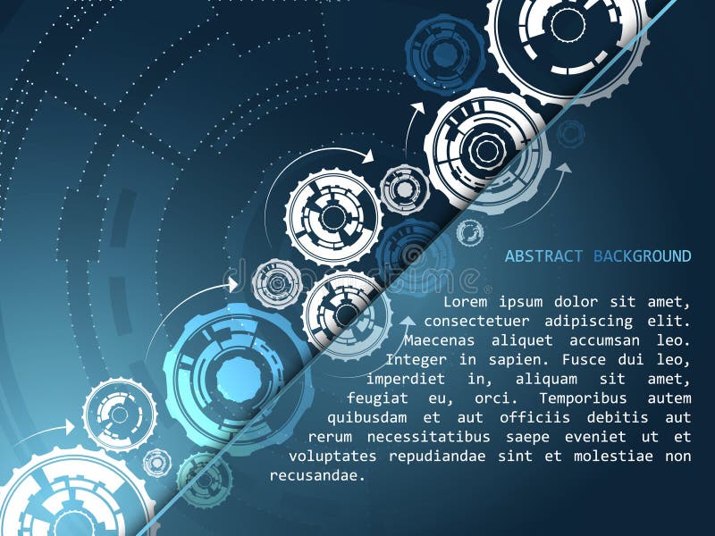 Abstract Technology Background with Gear Wheels and Arrows Stock Vector ...