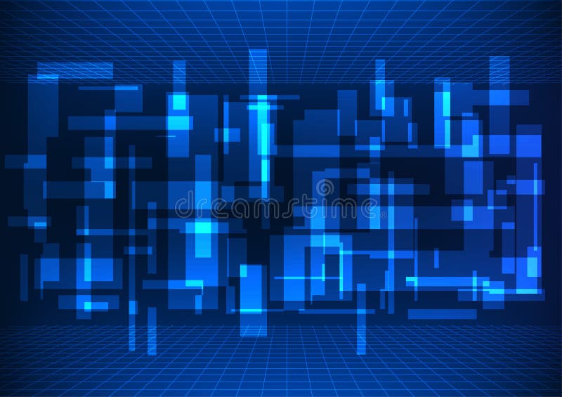 Abstract Technology Background. Geometric Shapes Overlapping Squares ...