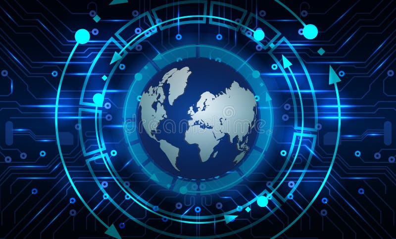 Abstract Technology Background with Globe Stock Vector - Illustration ...