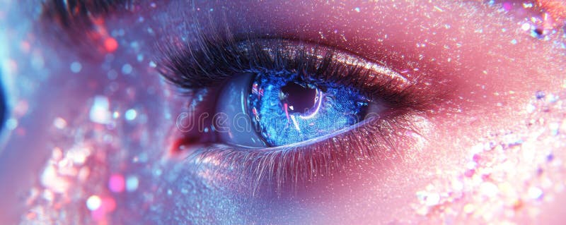 Abstract Technology Background with Glowing Blue Digital Eye Stock ...