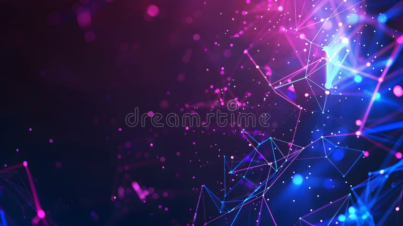Abstract Technology Background with Glowing Blue and Purple Dots - AI ...