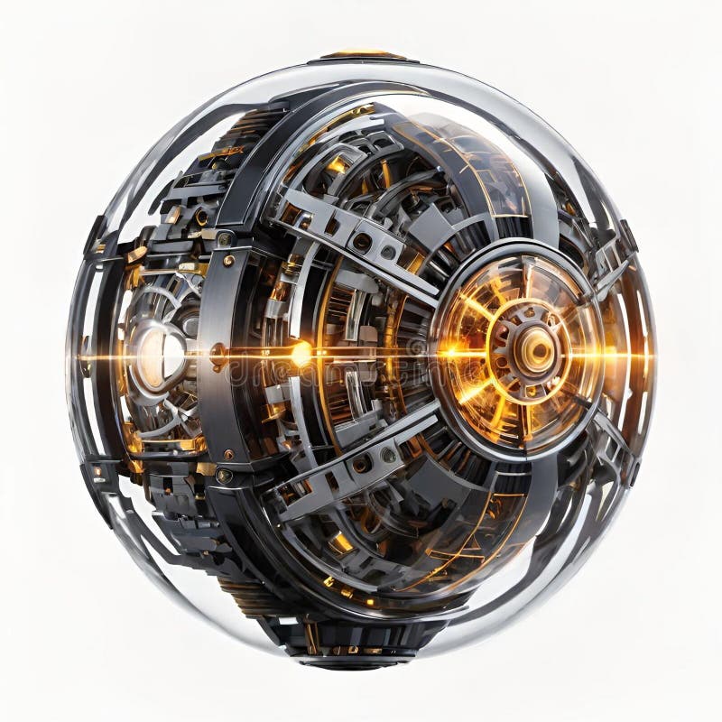 Abstract Technology Background with Glowing Circle Ball Stock ...