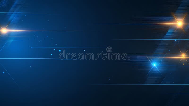 Abstract Technology Background with Glowing Lines and Stars, a ...