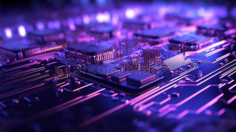 Abstract Technology Background, Glowing Purple Circuit Board Stock ... Abstract Technology Background, Glowing Purple Circuit Board Stock ...