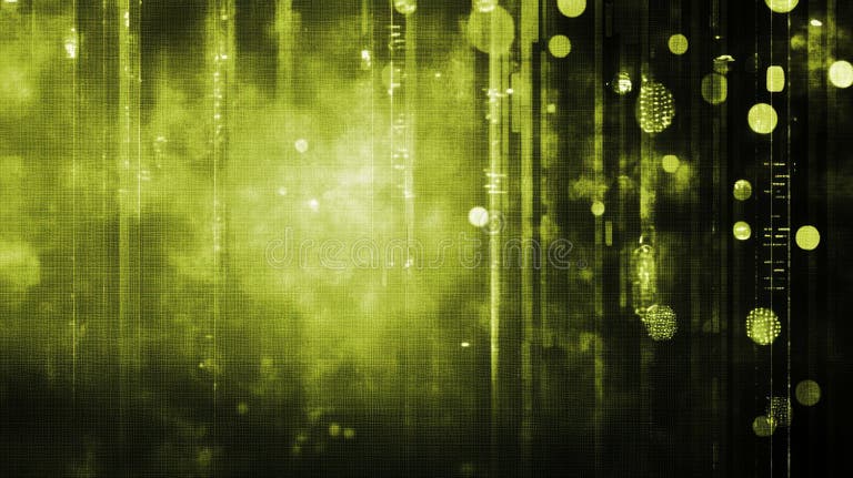 Abstract Technology Background, Green Digital Binary Code Matrix with Numbers, Data Flow Stock ...