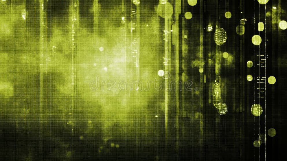 Abstract Technology Background, Green Digital Binary Code Matrix with ...
