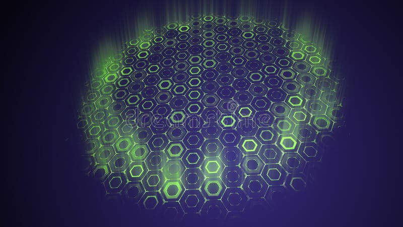Abstract Technology Background with Green Luminous Hexagons Stock ...