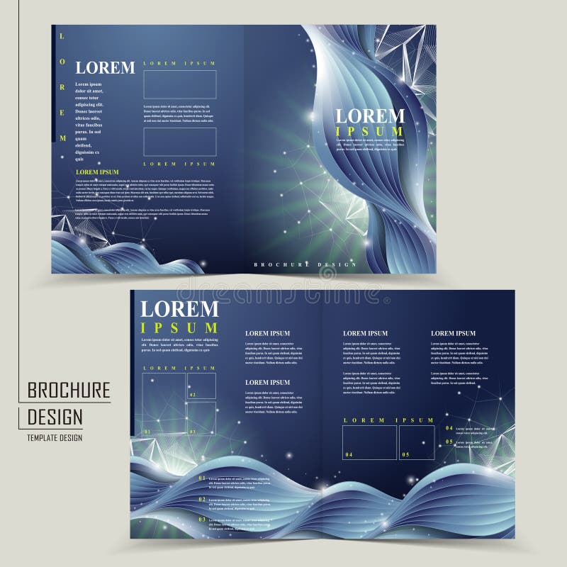 Abstract Technology Background Design for Half-fold Brochure Stock ...