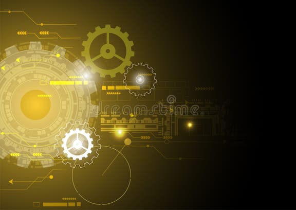 Abstract Technology Background Hi-tech ,Gold and Black Background ...