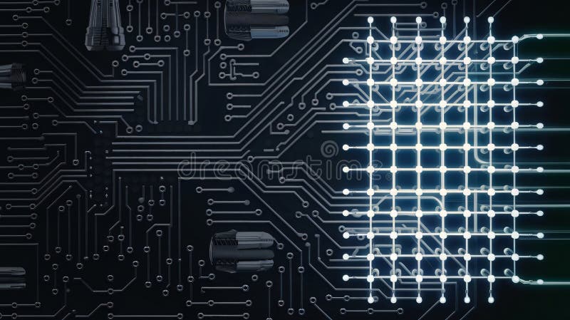 Abstract Technology Background, Illuminated Good Resolution Stock Photo ...