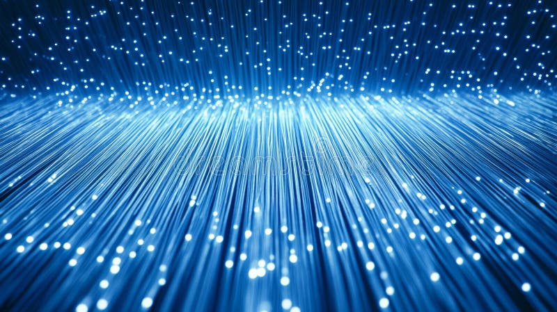 Abstract Technology Background, Illuminated Fiber Optic Connections, AI ...