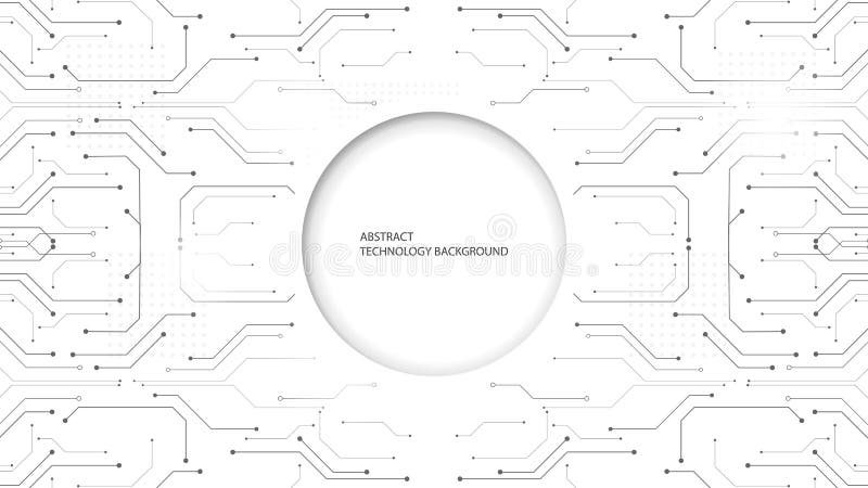 Grey White Abstract Technology Background, Hi Tech Digital Connect ...