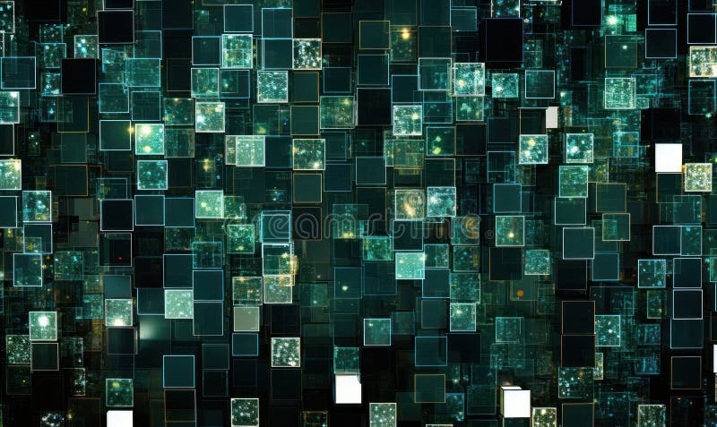 Abstract Technology Background with Many Square Tiles. Stock ...