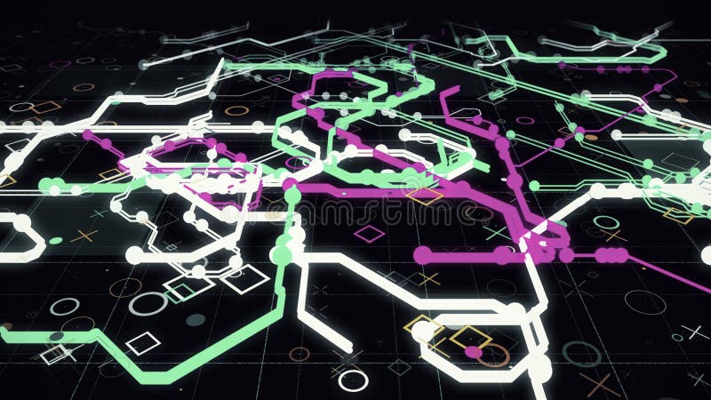 Abstract Technology Background of Moving Stripes and Flickering ...