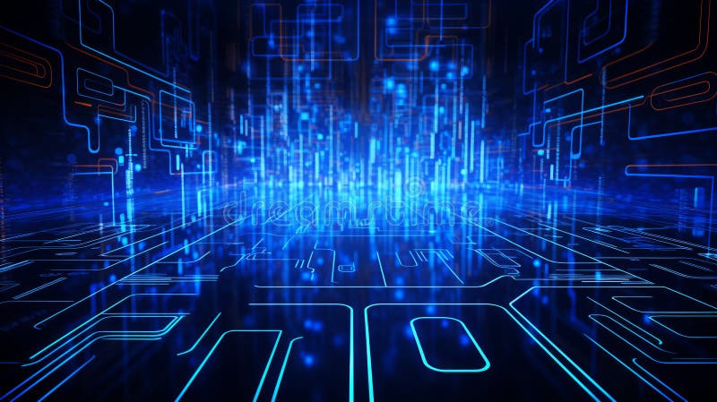 Abstract Technology Background Neon Circuit Blue Neon. Technology ...