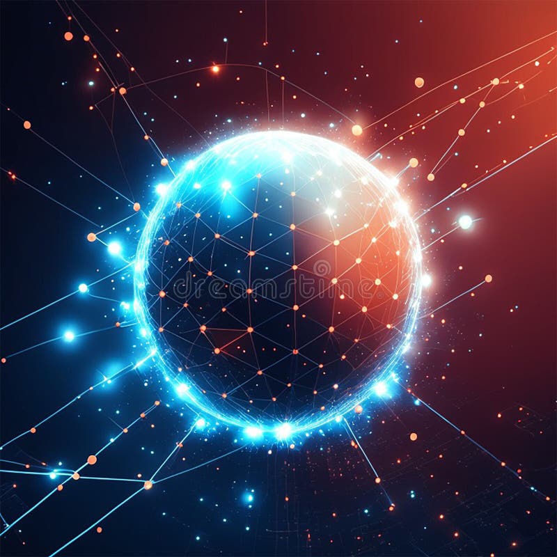 Abstract Technology Background. Network Connection Structure. Big Data. Vector Illustration ...