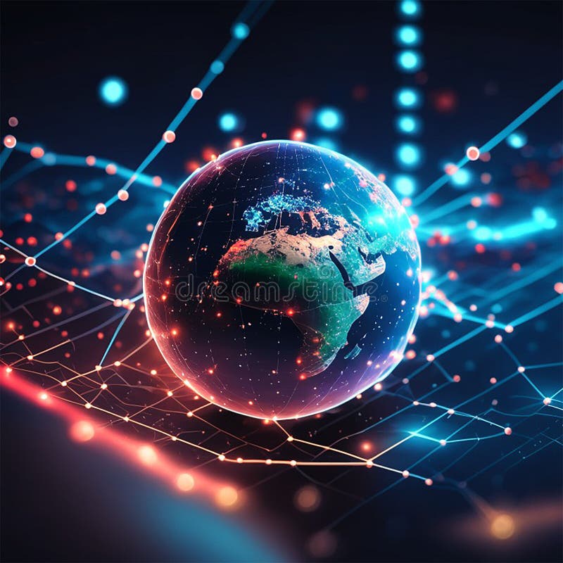 Abstract Technology Background Network Connection Structure Big Data Vector Illustration