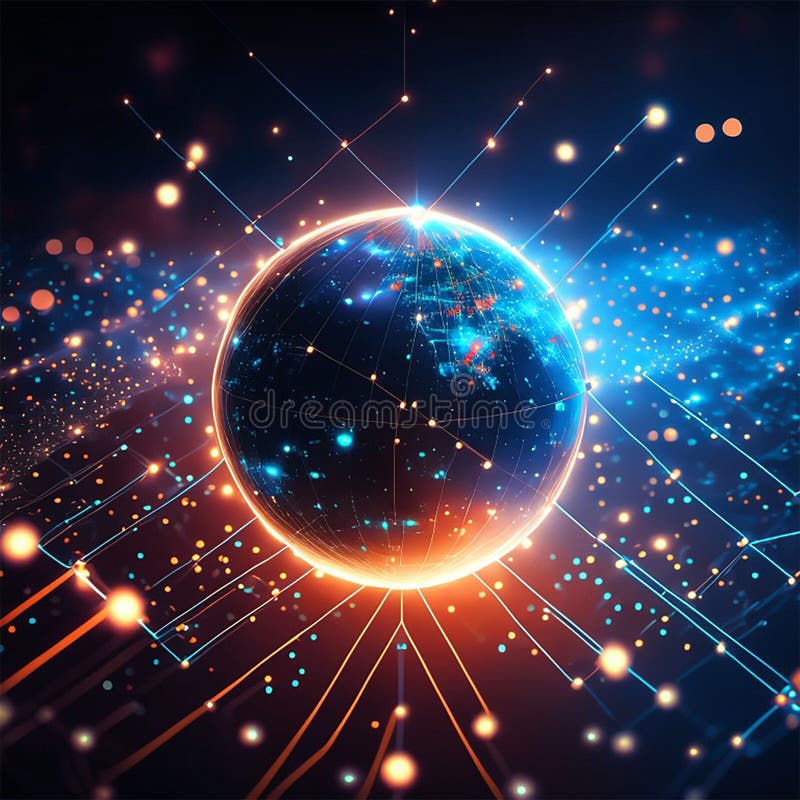 Abstract Technology Background Network Connection Structure Big Data Vector Illustration