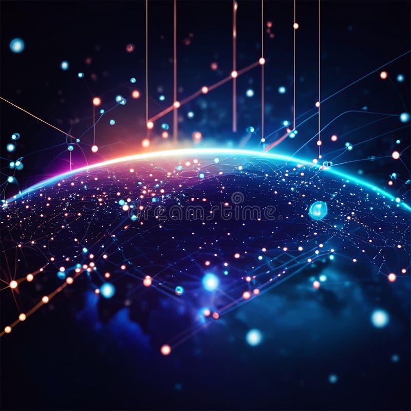 Abstract Technology Background. Network Connection Structure. Big Data ...