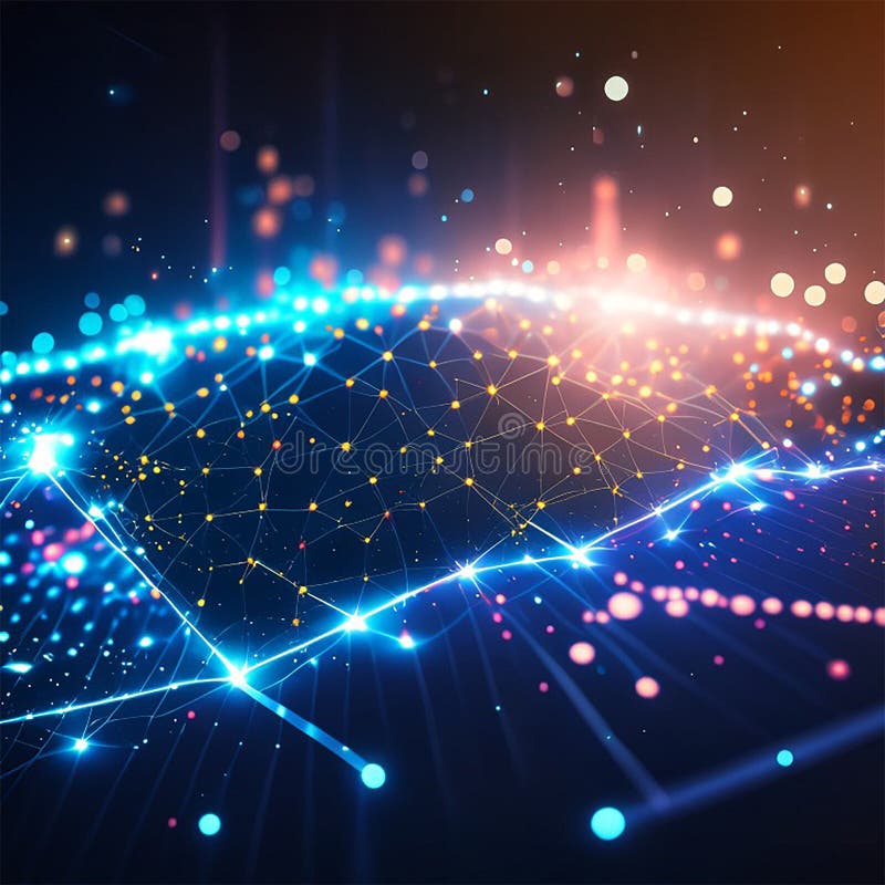 Abstract Technology Background. Network Connection Structure. Big Data ...