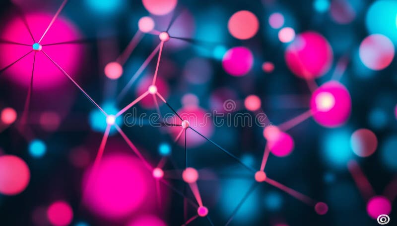 Abstract Technology Background Network, Nodes, Connections, Data ...