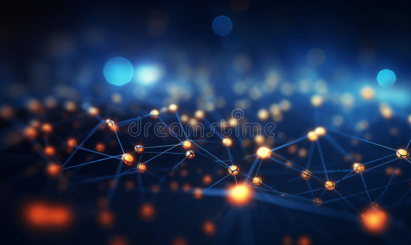Abstract Technology Background. Network Synaptic Network Connectivity ...