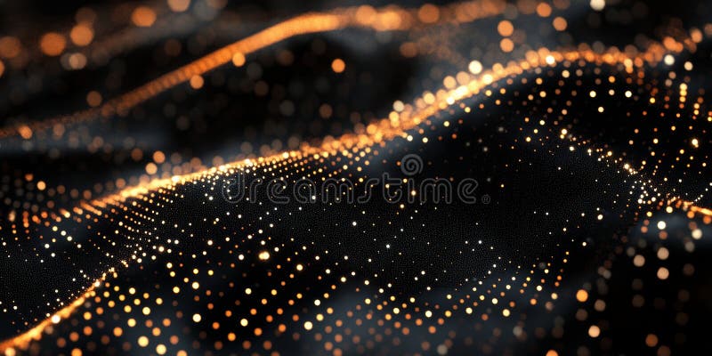 Abstract Technology Background with Orange and Black Data Points in ...