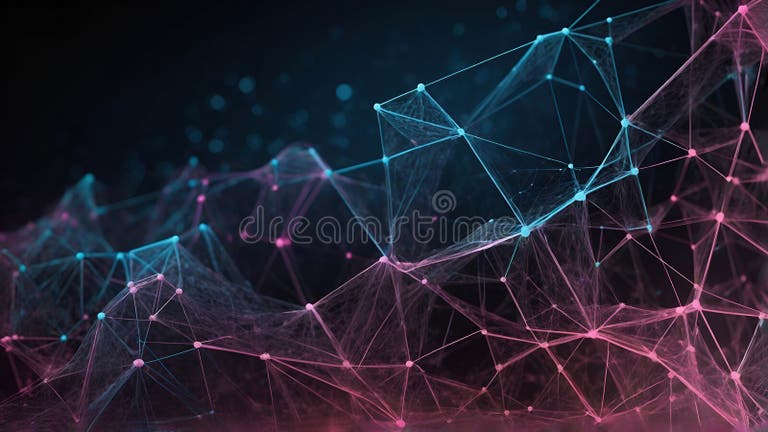 Abstract Technology Background with Plexus Effect, Connected Polygons ...
