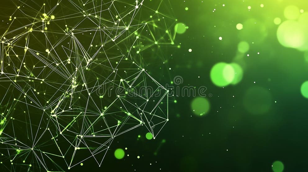 Abstract Technology Background with Plexus Structure and Blurred Light ...