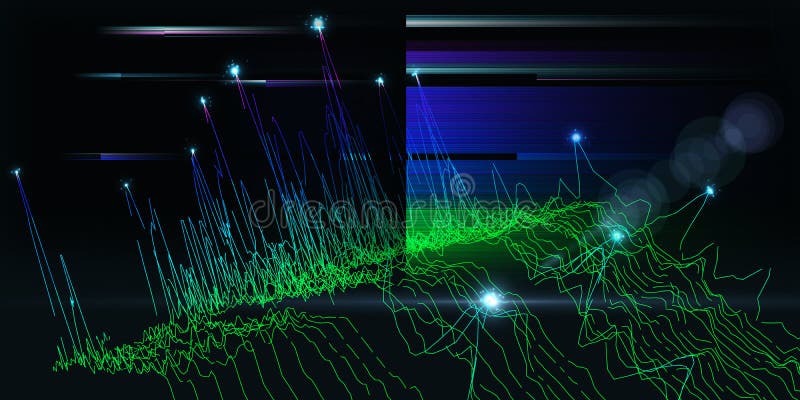 Abstract Technology Background With Polygonal Color And Blurred Lines Analytics Data Algorithms