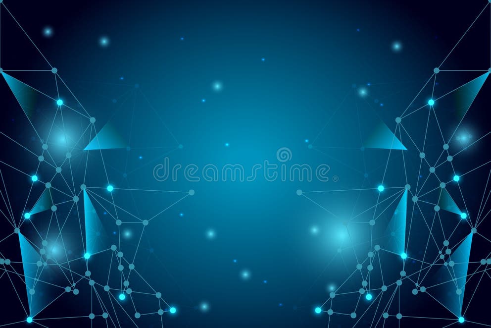 Abstract Low Polygon and Plexus Background. Stock Vector - Illustration ...