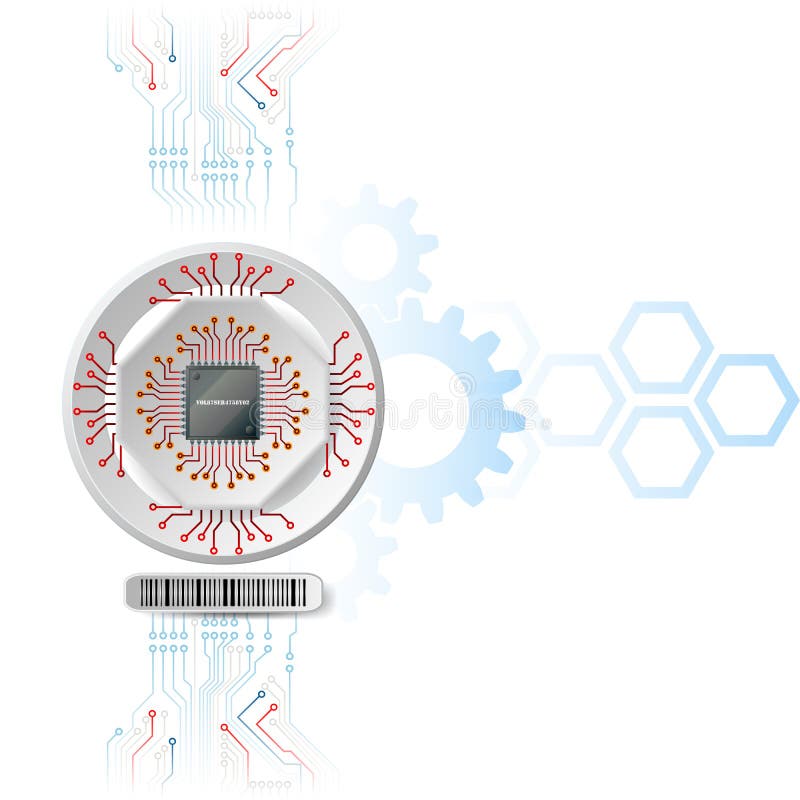 Abstract Technology Background; Electronic Chip Connected at Circuits ...